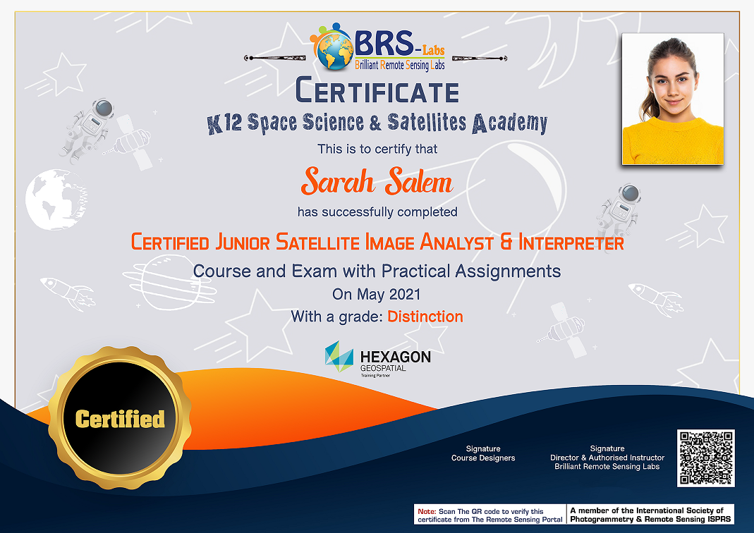 Certified Junior Satellite Image Analyst & Interpreter Certificate